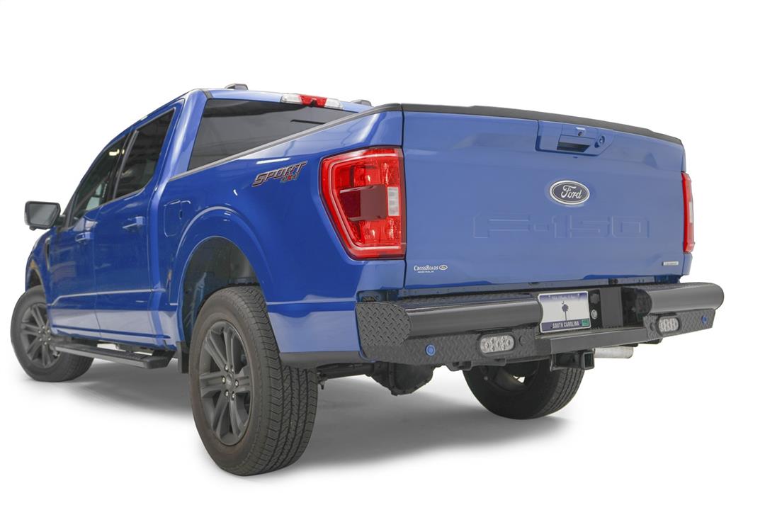 2021-2023 Ford F150 Black Steel Rear Ranch Bumper | Fab Fours