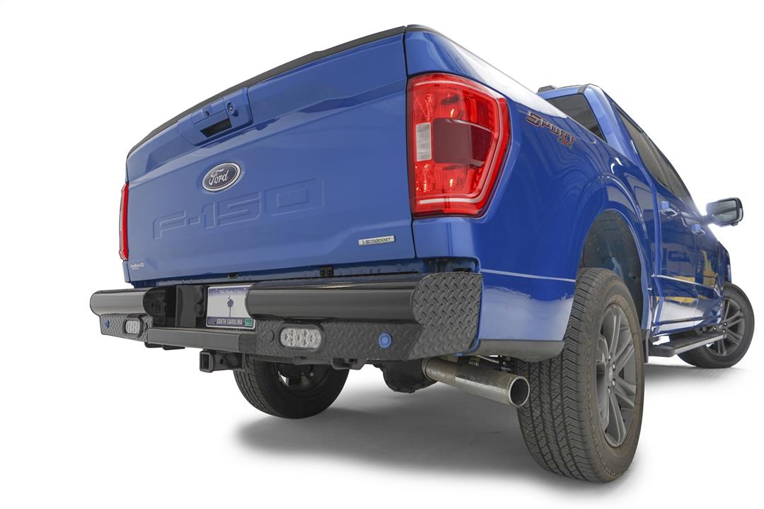 2021-2023 Ford F150 Black Steel Rear Ranch Bumper | Fab Fours