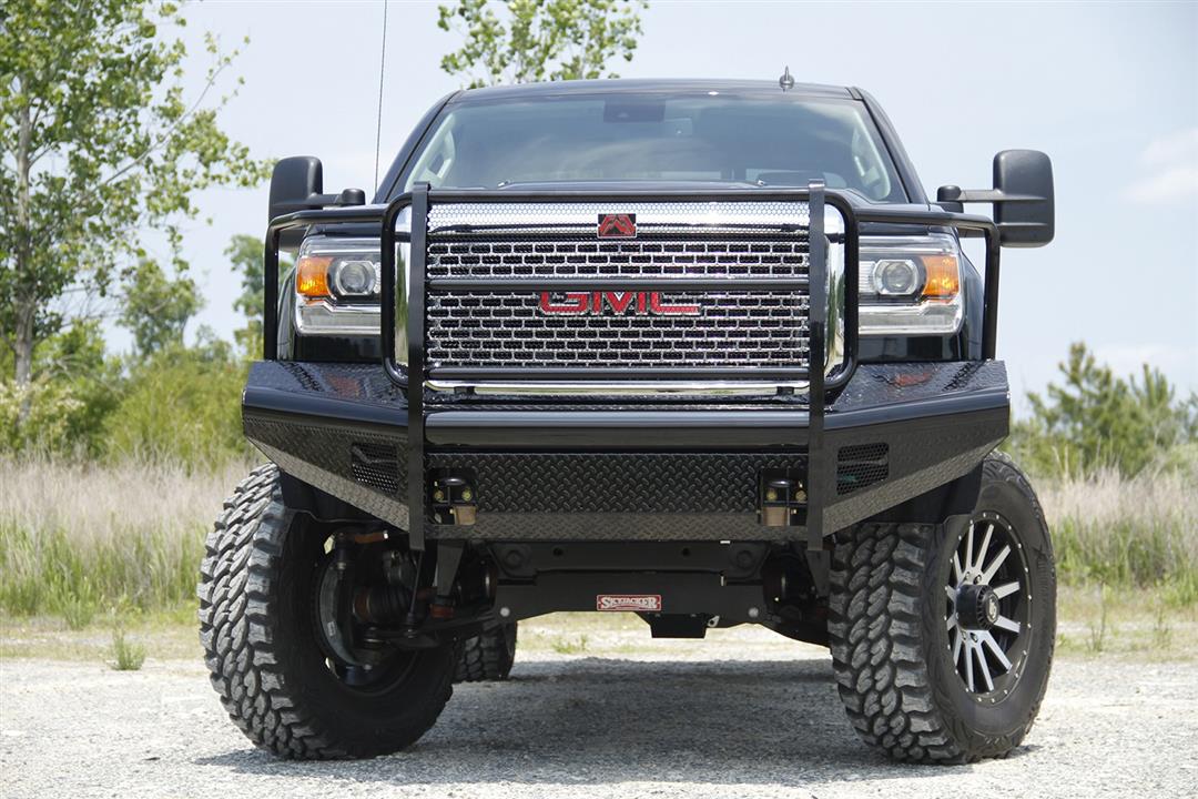 2015-2019 GMC HD Front Ranch Bumper w/ Full Guard (2500 - 3500) w/ Tow ...